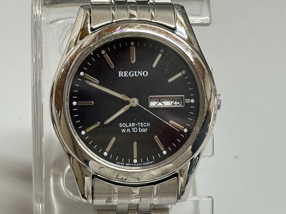 【傷や汚れあり】1円 CITIZEN シチズン REGUNO レグノ SOLAR-TECH ソーラー E101-K005299 黒文字盤 メンズ腕時計 稼働品の落札情報詳細 - Yahoo ...