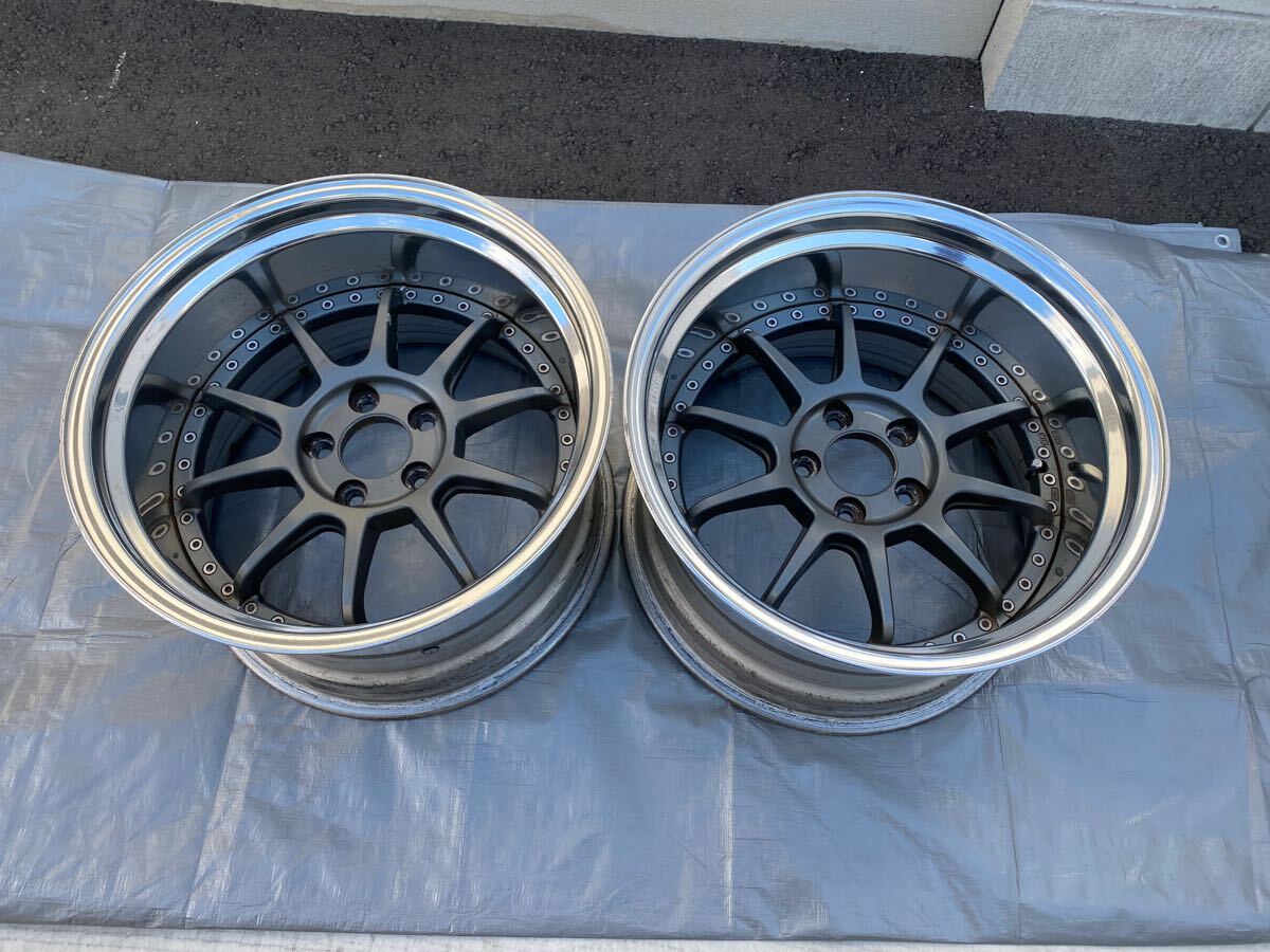 【やや傷や汚れあり】美品 希少 SSR SP3 18インチ PCD114.3 11J -1 5穴 2本セット ホイール ドリケツ 深リム ...