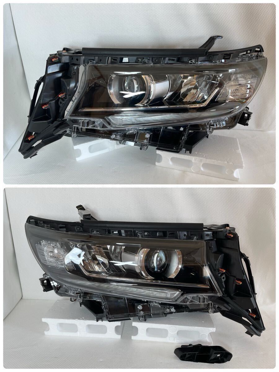 【やや傷や汚れあり】96. ランドクルーザー プラド TRJ150W 後期 LED 左右ヘッドライト 純正 81145-60M80/81185 ...
