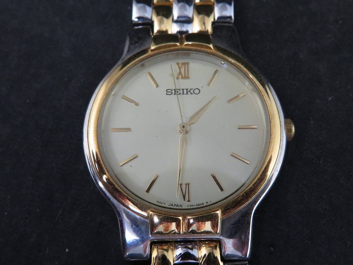 【傷や汚れあり】SEIKO セイコー V701-A090 クォーツ QZ アナログ 腕時計の落札情報詳細 - Yahoo!オークション落札価格検索 オークフリー
