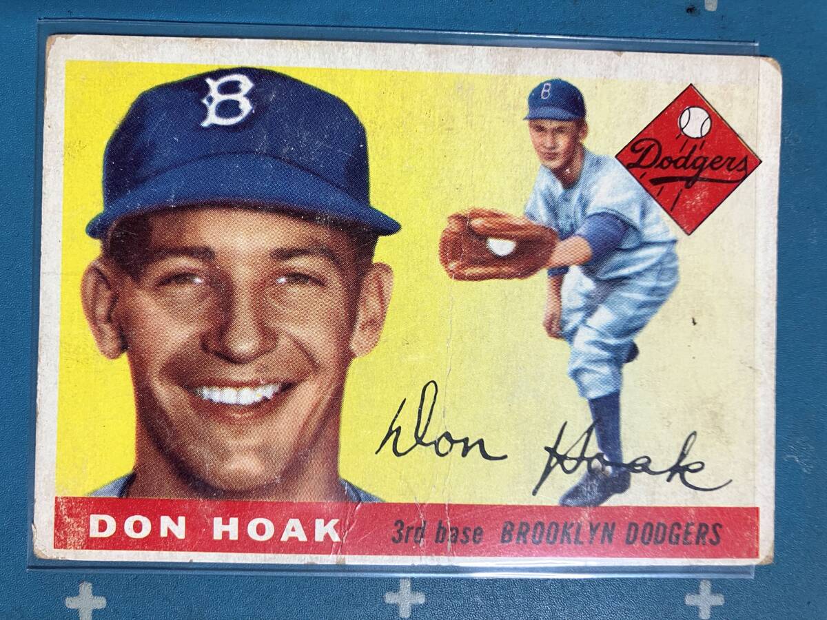【傷や汚れあり】1955 Topps Baseball Vintage 本物 #40 Don Hoak Brooklyn Dodgers ...