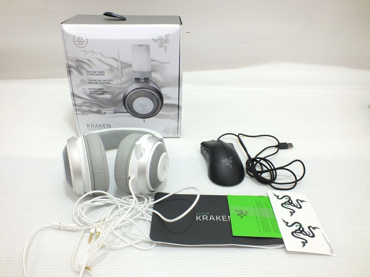 【傷や汚れあり】n6972 Razer DeathAdder Essential ゲーミングマウス RZ01-0254 ゲーミングヘッドセット ...