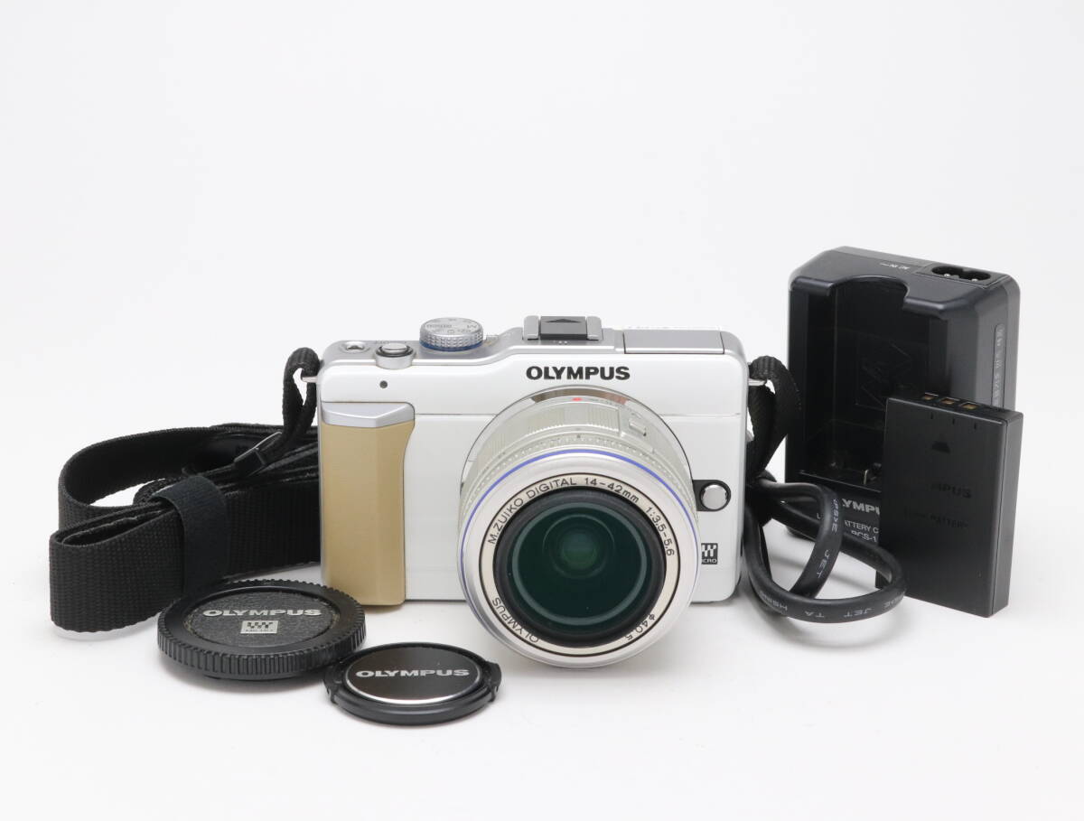 【傷や汚れあり】B+ (並品) Olympus オリンパス PEN Lite E-PL1 14-42mm F3.5-5.6 ED レンズキット ...