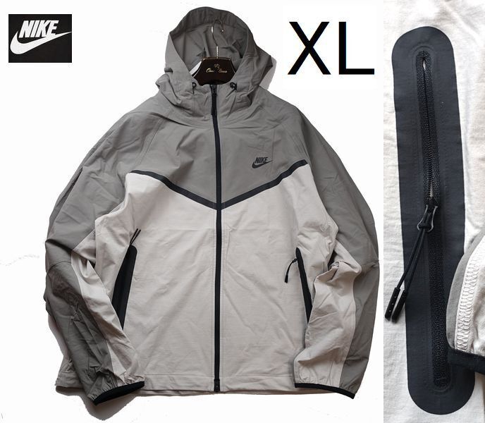 【未使用】新品 XL ナイキ テック ウィンドランナー メンズ ウーブン フルジップ ジャケット定価18,150円 Nike Tech グレー ...