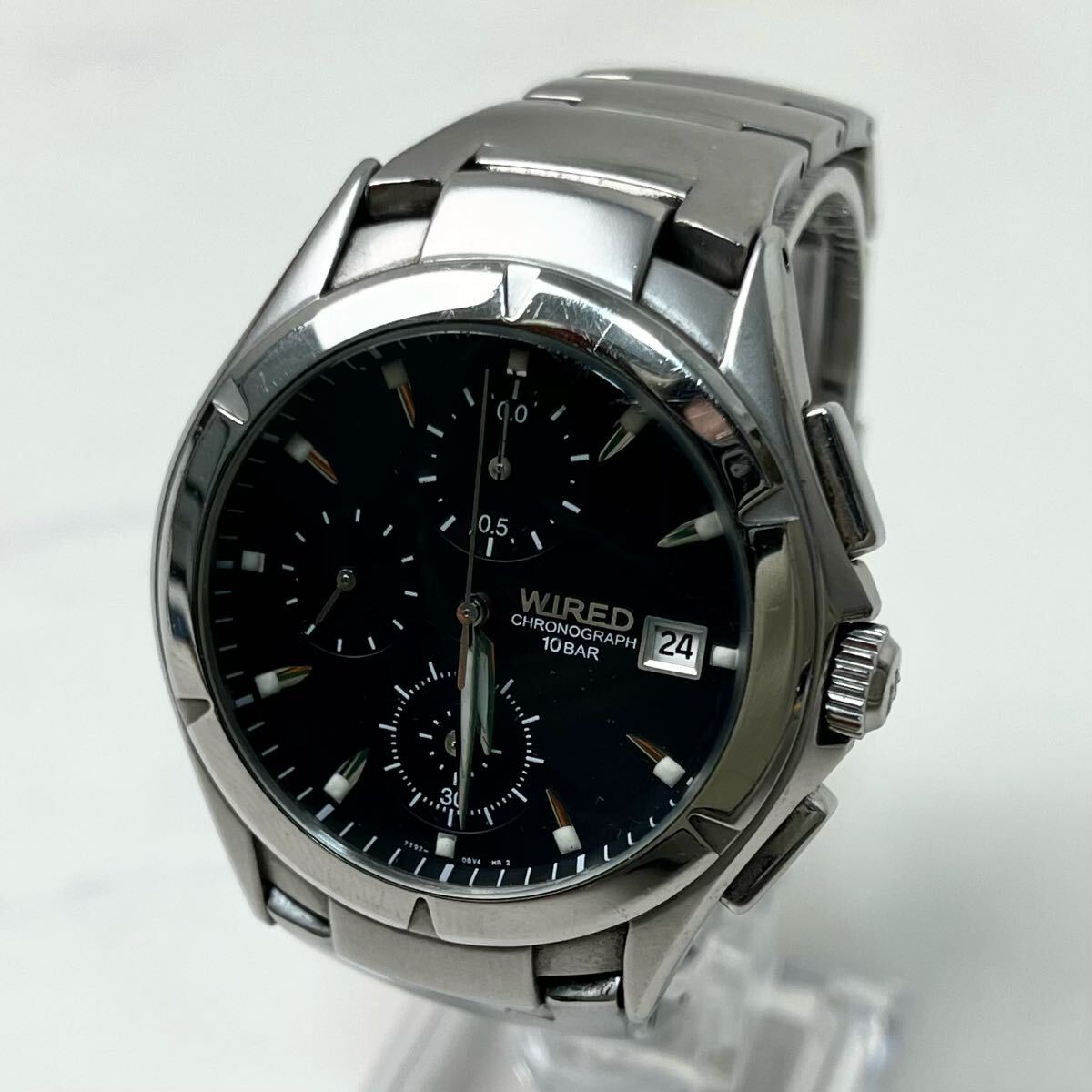 【目立った傷や汚れなし】【実働】 SEIKO WIRED 7T92-0BX0 セイコー ワイアード クロノグラフ アナログ クォーツ メンズ ...