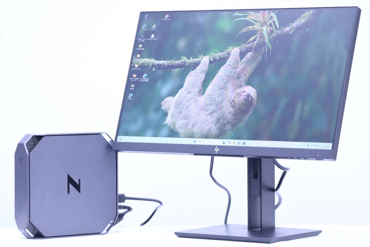 【やや傷や汚れあり】1円～ Xeon 6コア 16Gメモリ Windows11 QuadroP600 モニターセット HP Z2 Mini ...