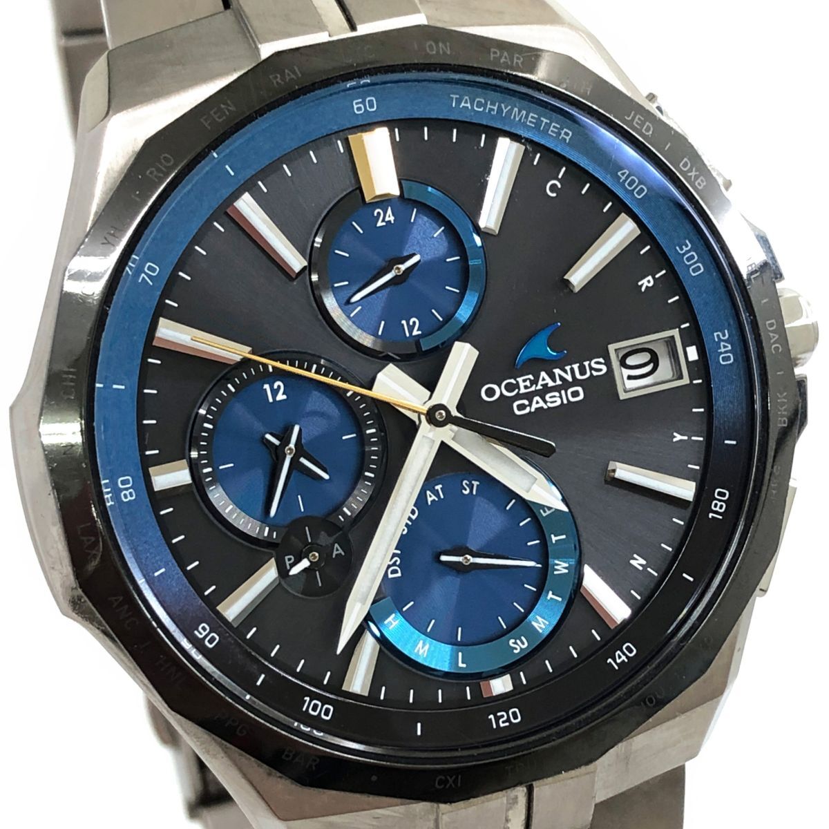 【目立った傷や汚れなし】美品 CASIO カシオ OCEANUS オシアナス マンタ 腕時計 OCW-S5000E-1AJF 電波ソーラー チタン マルチバンド6 Bluetooth 動作確認 ...