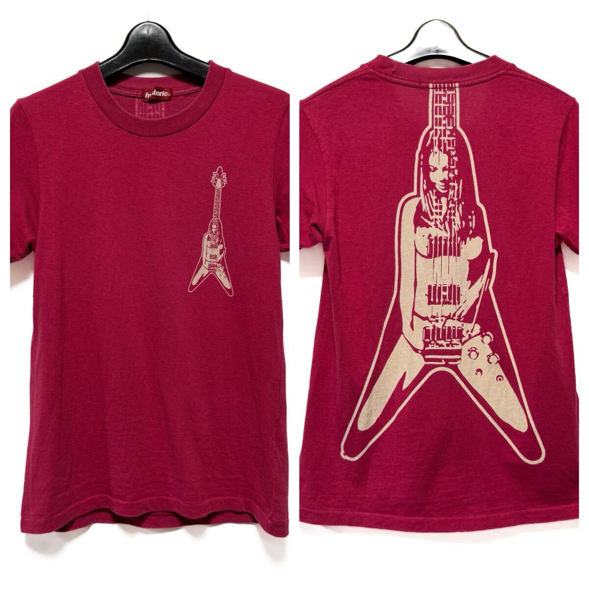 【目立った傷や汚れなし】希少【hysteric glamour ヒステリックグラマー【商品名】y2k 00's archive/ギターガール バックプリント/半袖 カットソー tシャツの落札 ...