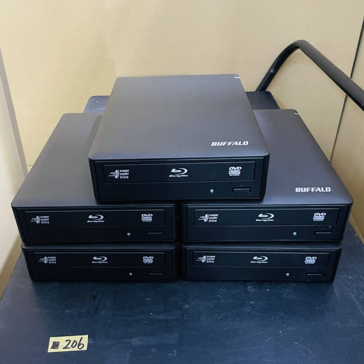 【傷や汚れあり】(ヤ) 206【5台セット】BUFFALO BRXL-16U3V 16倍速書き込み BDXL対応USB3.0用外付ブルーレイド ...