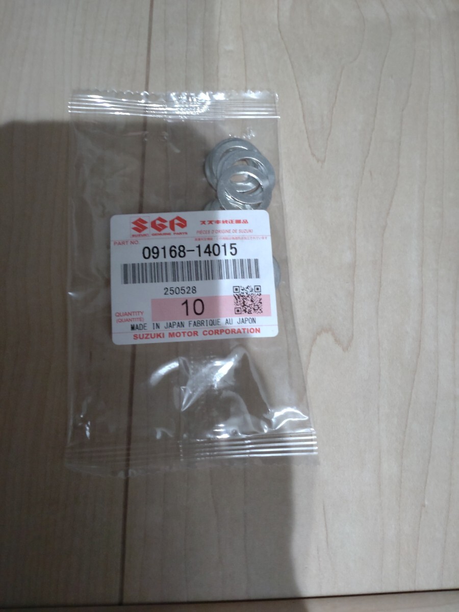 【未使用】新品 未使用 スズキ 純正 オイルドレンガスケット 10個 09168-14015 ワゴンR スペーシア ハスラー アルト ラパン ...