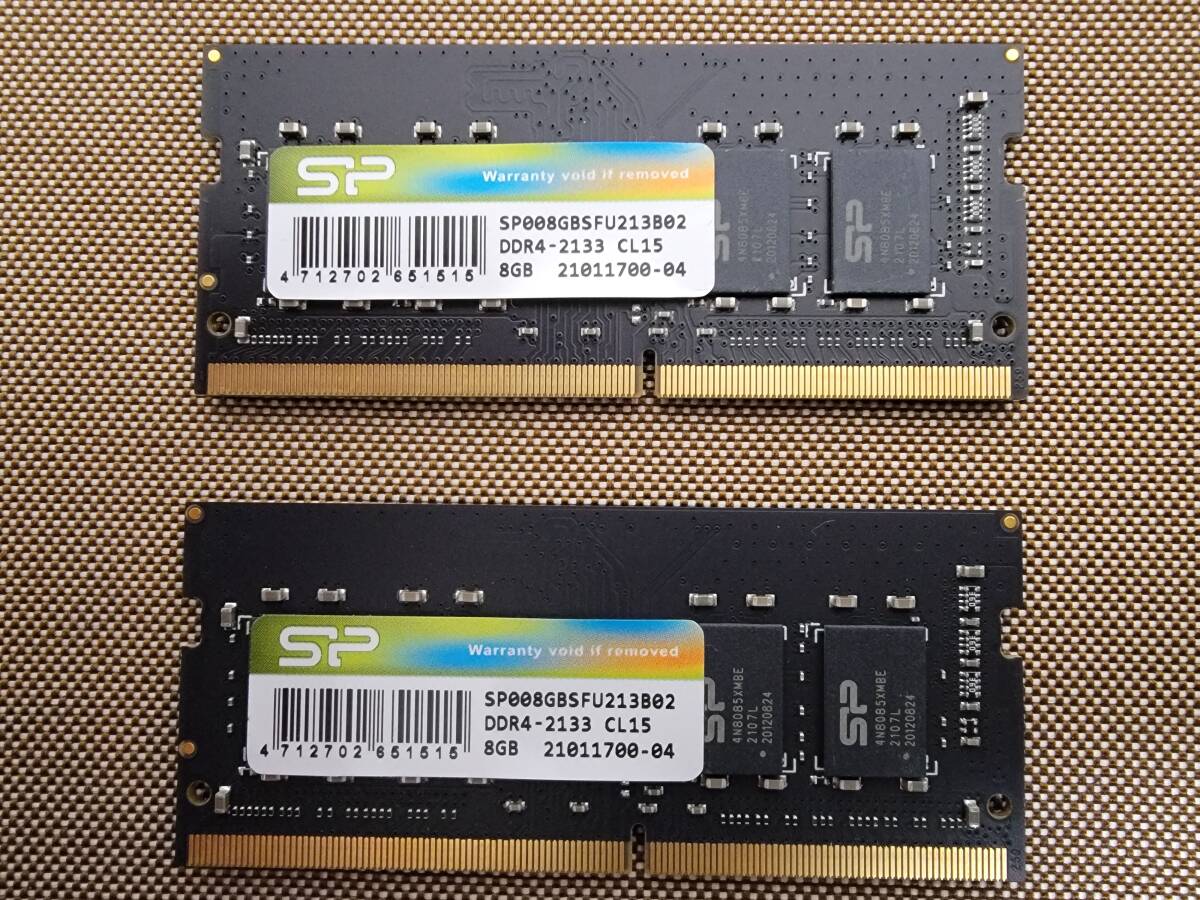 【目立った傷や汚れなし】SP DDR4 2133 PC4-17000 SODIMM ノート用メモリ 8GBx2 16GBセット 動作OKの落札 ...