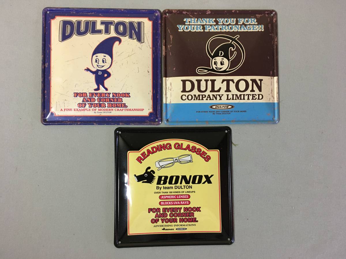 コレクター放出441★小さなサインプレート ブリキ製 DULTON/ダルトン 3種3枚まとめて 12×12センチ★アメリカ雑貨の落札情報詳細 ...