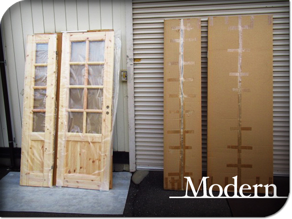 【新品】 未使用品 modern リフォーム/DIY DoorAB スウェーデン 無垢材 リビングドア/室内ドア/親子室内ドア 2組 28万 ...