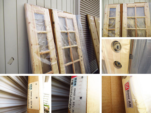【新品】 未使用品 modern リフォーム/DIY DoorAB スウェーデン 無垢材 リビングドア/室内ドア/親子室内ドア 2組 28万 ...