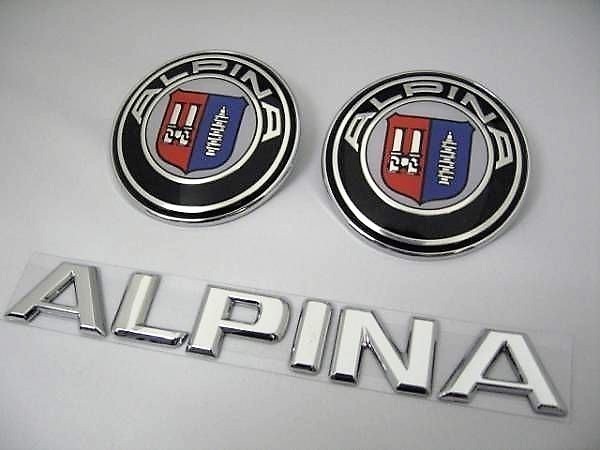 【未使用】 BMW アルピナ前後バッチ メッキエンブレム 3点セット/E53/E70/E31/E87/E91/E39E30/E36/E39/E46/E60/E61/E65/E66/E85 ...