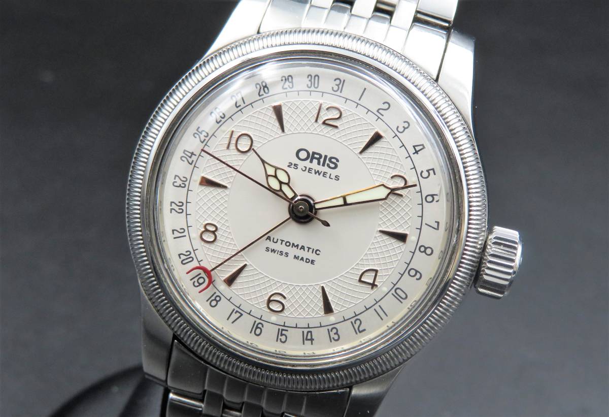 1円～! 稼動品★正規品 ORIS オリス 7551 ビッグクラウン ポインターデイト 箱 保証書 コマ付 純正ブレス 自動巻き メンズ腕時計 BBSWA4674の落札情報詳細 - Yahoo ...