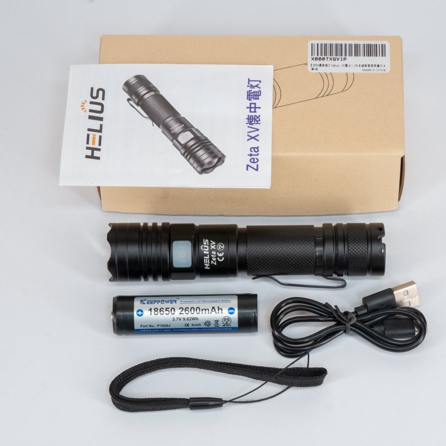 ハンディライト/ Helius Zeta XV / 1600ルーメン/ ズーム式/ 5モード/ CREE L2 Led チップ/ 18650リチウム充電池使用/ USB充電式の落札情報詳細 ...