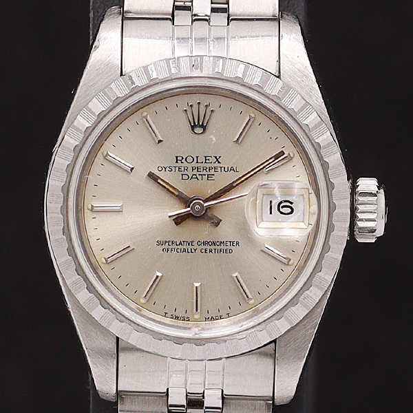 【傷や汚れあり】1円☆稼働☆良品【ロレックス】69240 デイト オイスターパーペチュアル シルバー文字盤 スイス製 AT レディース腕時計 ...