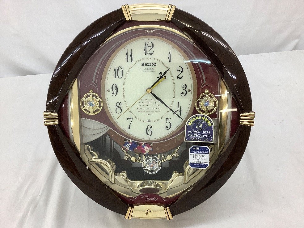 【中古】SEIKO セイコー ウェーブシンフォニー からくり時計 掛時計 電波時計 ☆★AM 224 S★☆ 通電確認済み E ...