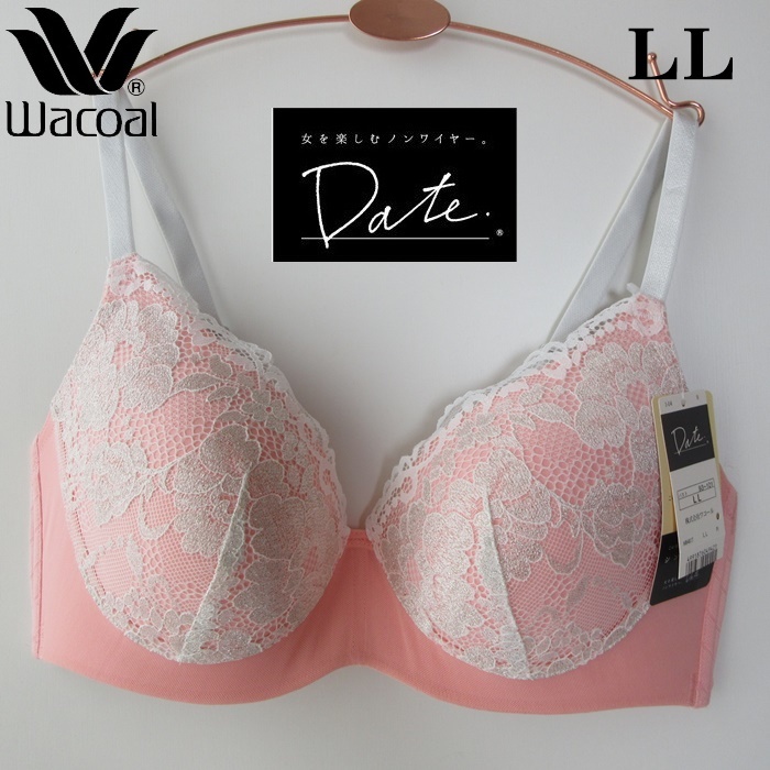 【未使用】新品タグ付き LLサイズ ワコール Date. シンクロブラ ノンワイヤーブラ 3/4 ピンク F70 F75 E75 E80 D75 D80 C80 C85 B80 B85 の落札 ...