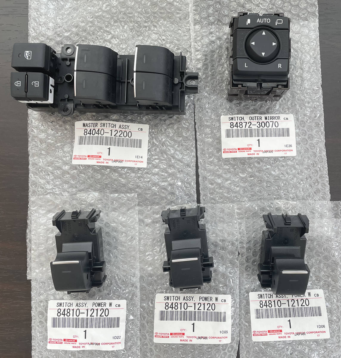 【目立った傷や汚れなし】トヨタ純正 パワーウィンドスイッチ 84040-12200 / アウターミラースイッチ 84872-30070 ...