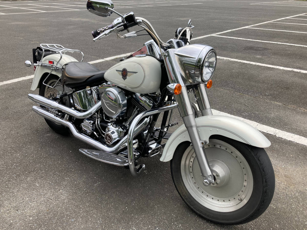【やや傷や汚れあり】HARLEY DAVIDSON FLSTF 1450 FATBOY ファットボーイ 2000年モデル 白 キャブ車の落札情報詳細 - ヤフオク落札価格検索 オークフリー