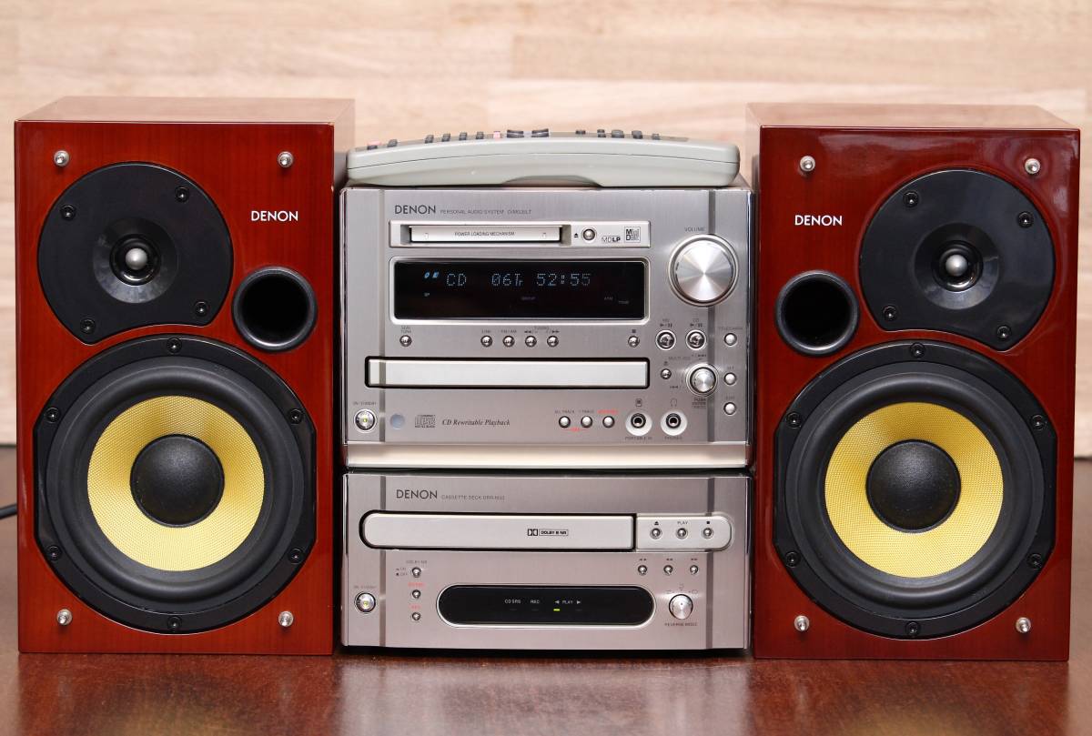 【目立った傷や汚れなし】DENON D-MG35LT CD/MD/TUNER/AMP + DRR-M33 カセットデッキ＋スピーカー ...