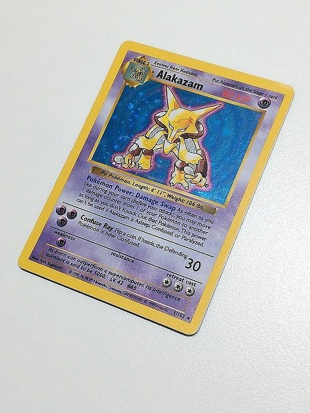 【傷や汚れあり】sB006o [当時物] ポケモンカード 英語版 フーディン Alakazam 1/102 Shadowless キラ ...