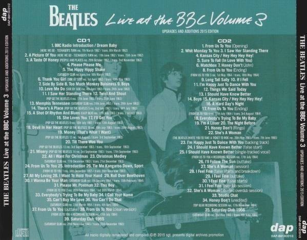 【未使用】THE BEATLES / LIVE AT THE BBC VOL.3 【2CD】 UPGRADES AND ADDITIONS EDITION の落札情報詳細| ヤフオク落札価格 ...