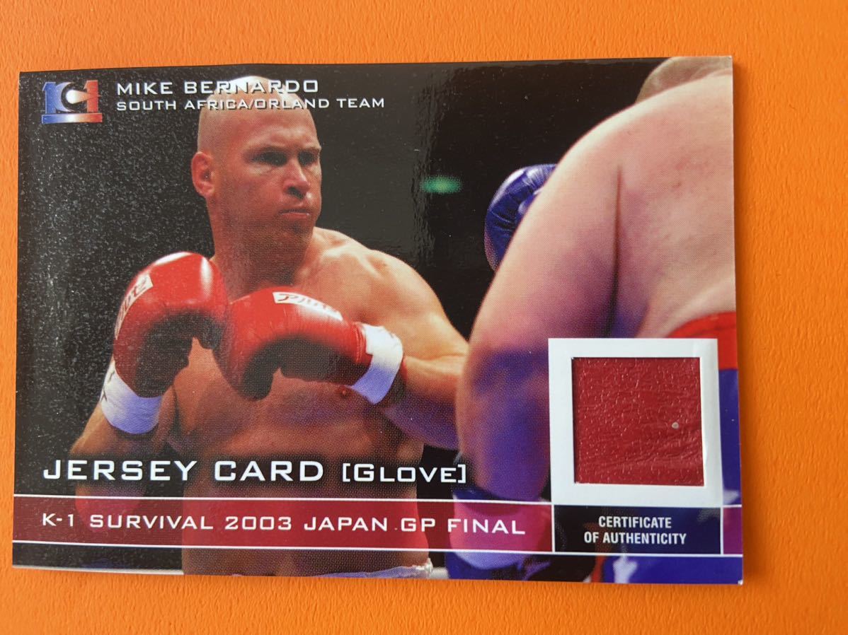 【目立った傷や汚れなし】k-1ファイター マイク・ベルナルド MIKE BERNARDO グローブカード Game-used Glove Aの ...