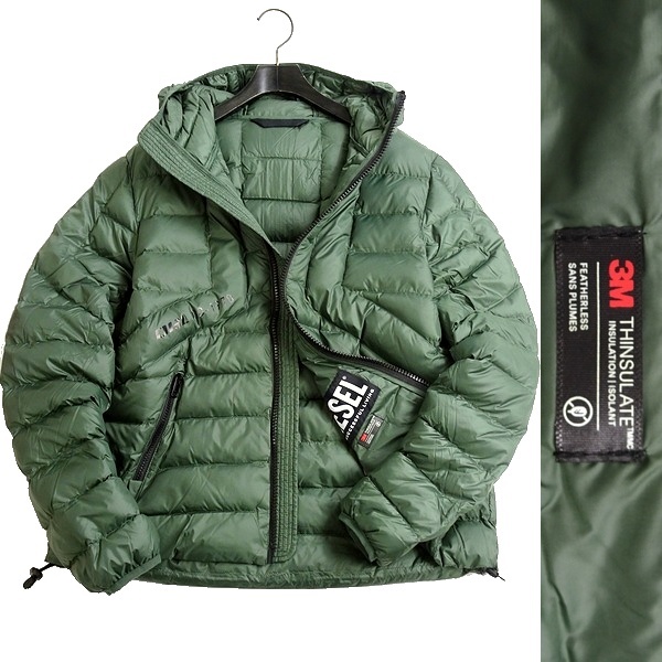 【未使用】 DIESEL ディーゼル 定4.6万 W-DWAIN-21 JACKET 3M THINSULATE フーデッド 中綿ジャケット ...
