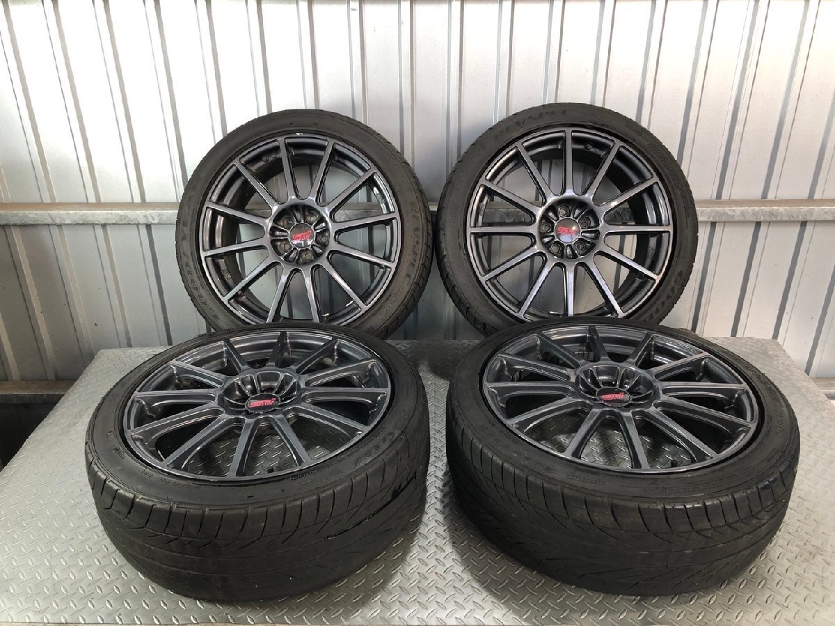 【やや傷や汚れあり】希少! スバル BL BP レガシィ BL5 BP5 純正 OP STI ENKEI 18インチ 5穴 アルミホイール ...