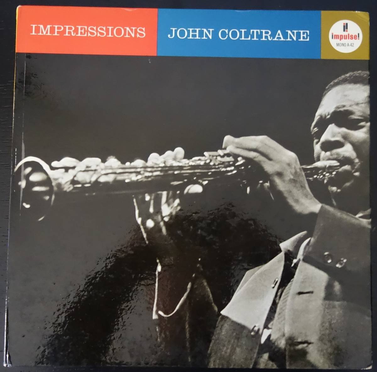 【やや傷や汚れあり】 【US Impulse,橙,VAN刻印】 John Coltrane / Impressions コーティングジャケ/カンパニー・スリーヴ付/大迫力のVAN GELDER ...