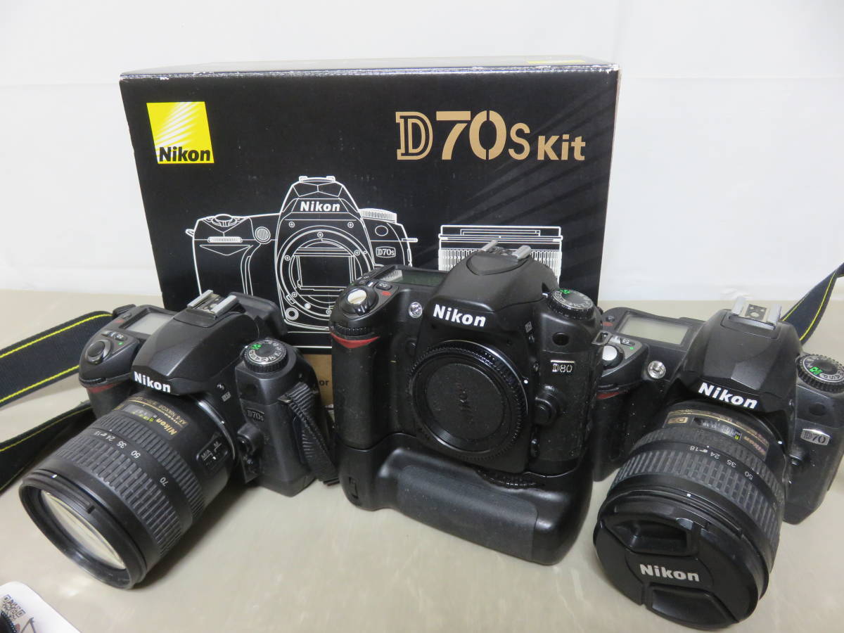 【傷や汚れあり】Y2504 ニコン Nikon D70 AF-s DX Nikkor 18-70mm F3.5-4.5G ED バッテリー付き ...