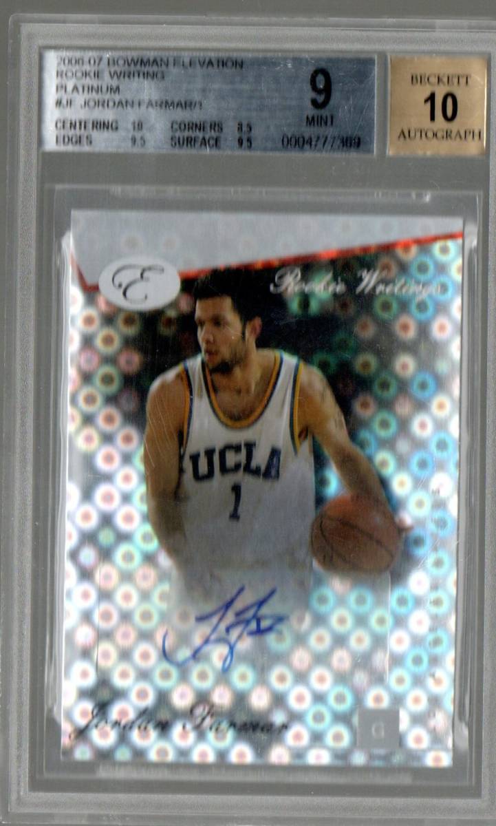 【目立った傷や汚れなし】Jordan Farmar 1枚限定サイン 2006-07 Bowman Rookie Platinum 1/1 ...