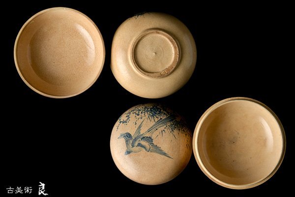 【目立った傷や汚れなし】g3083 良 江戸時代野々村仁清作花鳥文蓋物 検 茶道具煎茶道具中国古玩台湾煎茶民藝美術品李朝高麗新羅清朝書道具の ...