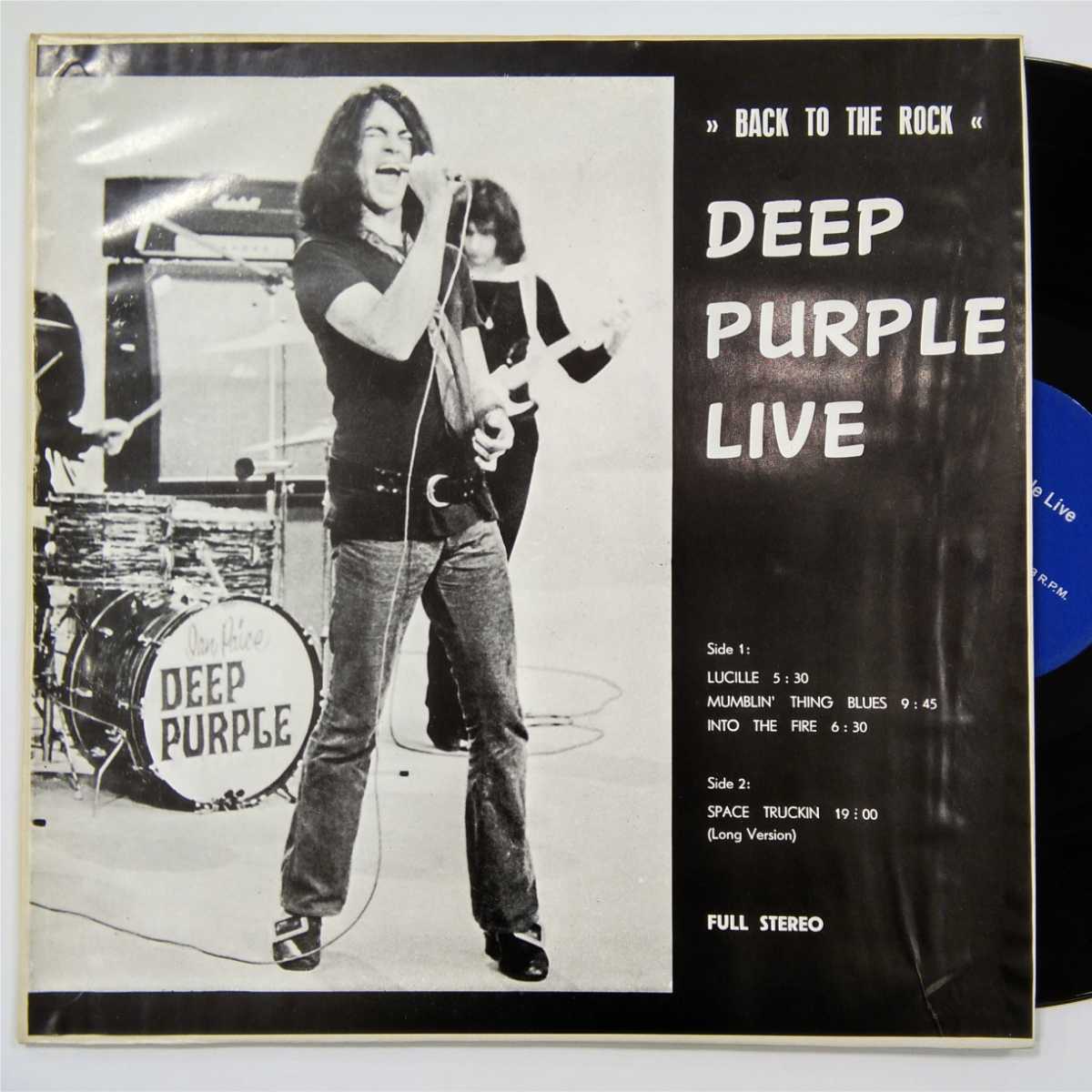 【目立った傷や汚れなし】【希少 金シール LP】DEEP PURPLEディープパープル /LIVE (BACK TO THE ROCK) / LP レコード / OG-751/ ブート 青 ...