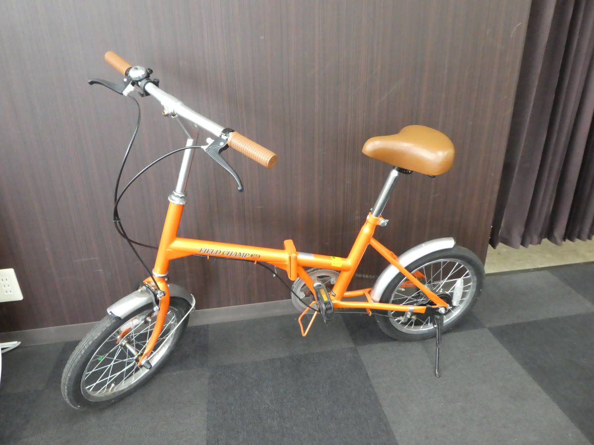 【目立った傷や汚れなし】☆ FIELD CHAMP 365 フィールドチャンプ 折りたたみ自転車 防犯登録解除済み オレンジ 自転車 爆安 1 ...