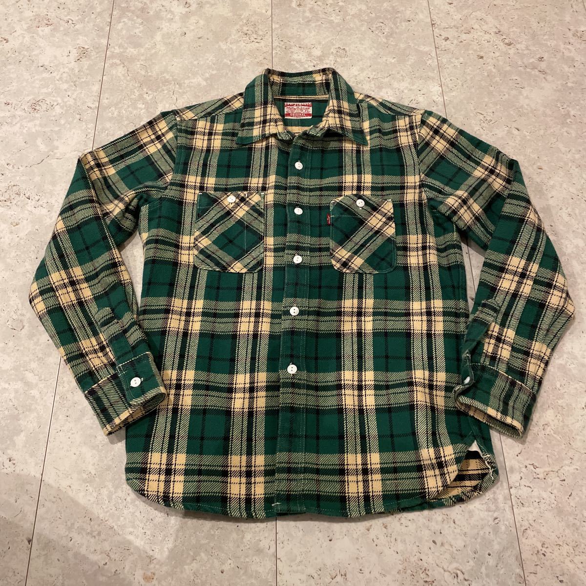 【目立った傷や汚れなし】Mサイズ 良好 Levi's リーバイス ヘビーチェックネルシャツ 緑系 60550-0009の落札情報詳細 ...