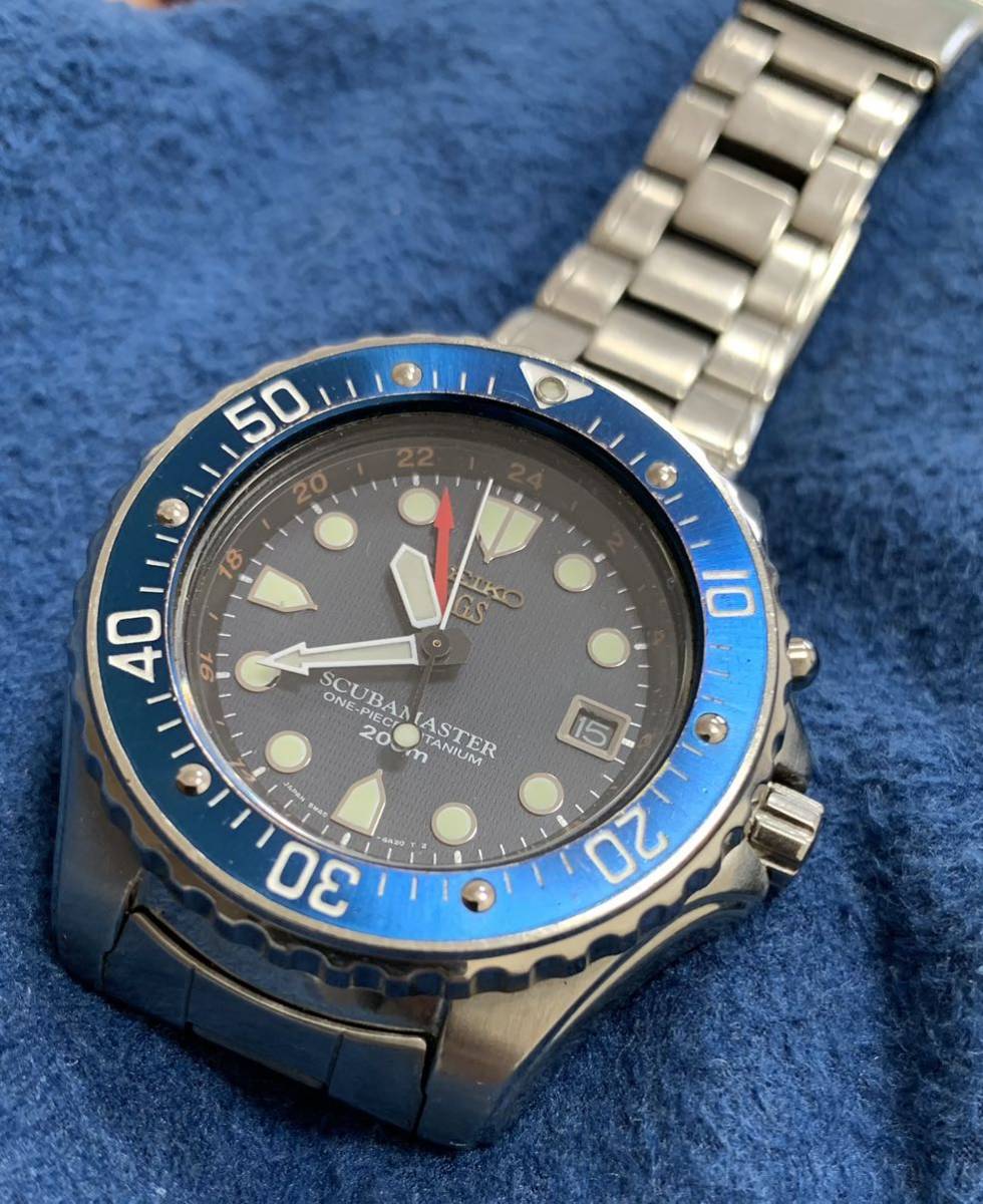 【傷や汚れあり】セイコー ダイバー スキューバ マスター チタニウム AGS メンズ seiko scuba master 200m ...
