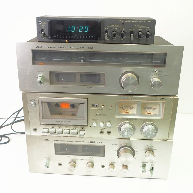 【全体的に状態が悪い】OTTO DCA-A30プリメインアンプ/ET-2000タイマー/RD-5030カセットデッキ/FMT-T30チューナー ...