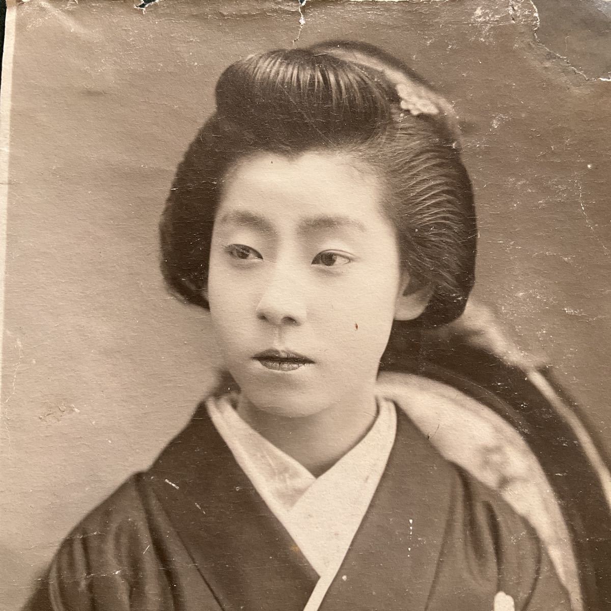 【全体的に状態が悪い】古写真 日本の美人 和服美人 日本髪 レトロ アンティークの落札情報詳細 - Yahoo!オークション落札価格検索 オークフリー