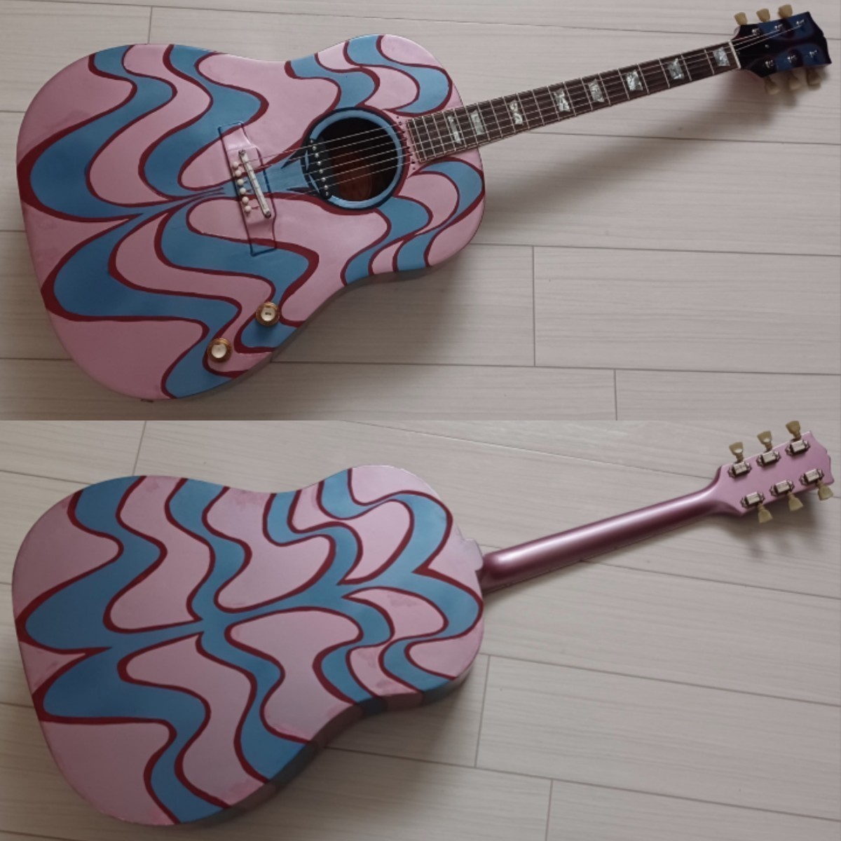 【やや傷や汚れあり】Gibson J-160E Psychedelic 「The Fool」 1964年製の落札情報詳細 - Yahoo!オークション落札価格検索 オークフリー