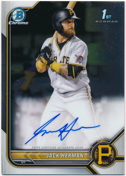 【目立った傷や汚れなし】Jack Herman MLB 2022 Bowman Chrome 1st Bowman Signature ...
