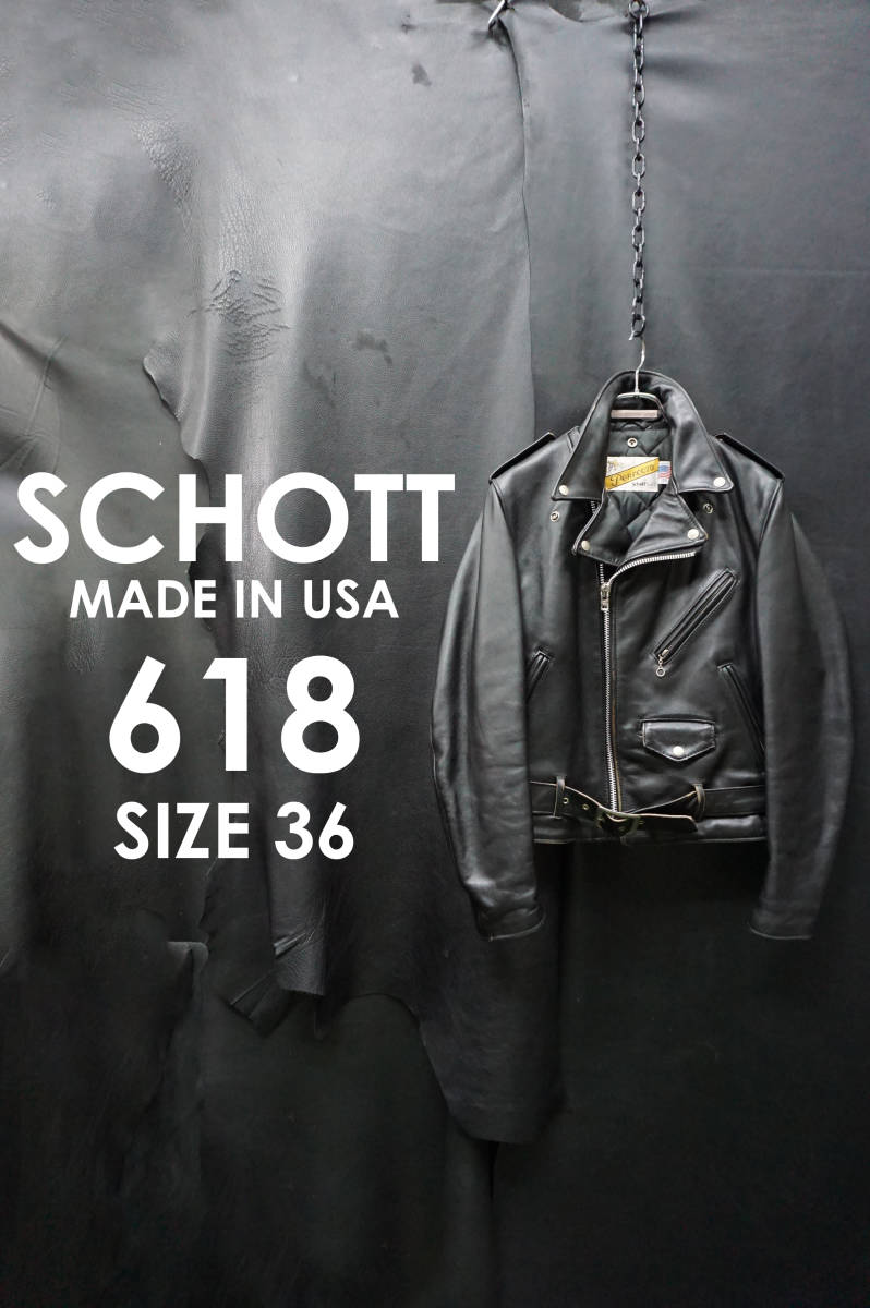 【目立った傷や汚れなし】美品 80's/90's USA製 SCHOTT 618 ダブルライダースジャケット 茶芯/灰芯 36 バイカータグ ショット 革ジャン レザー ビンテージの落札情報 ...