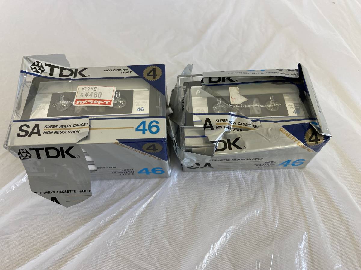 【未使用】② TDK SA46 4パック 4本セット カセットテープ 新品未開封 HighPosition ハイポジション TYPEⅡ 昭和 ...