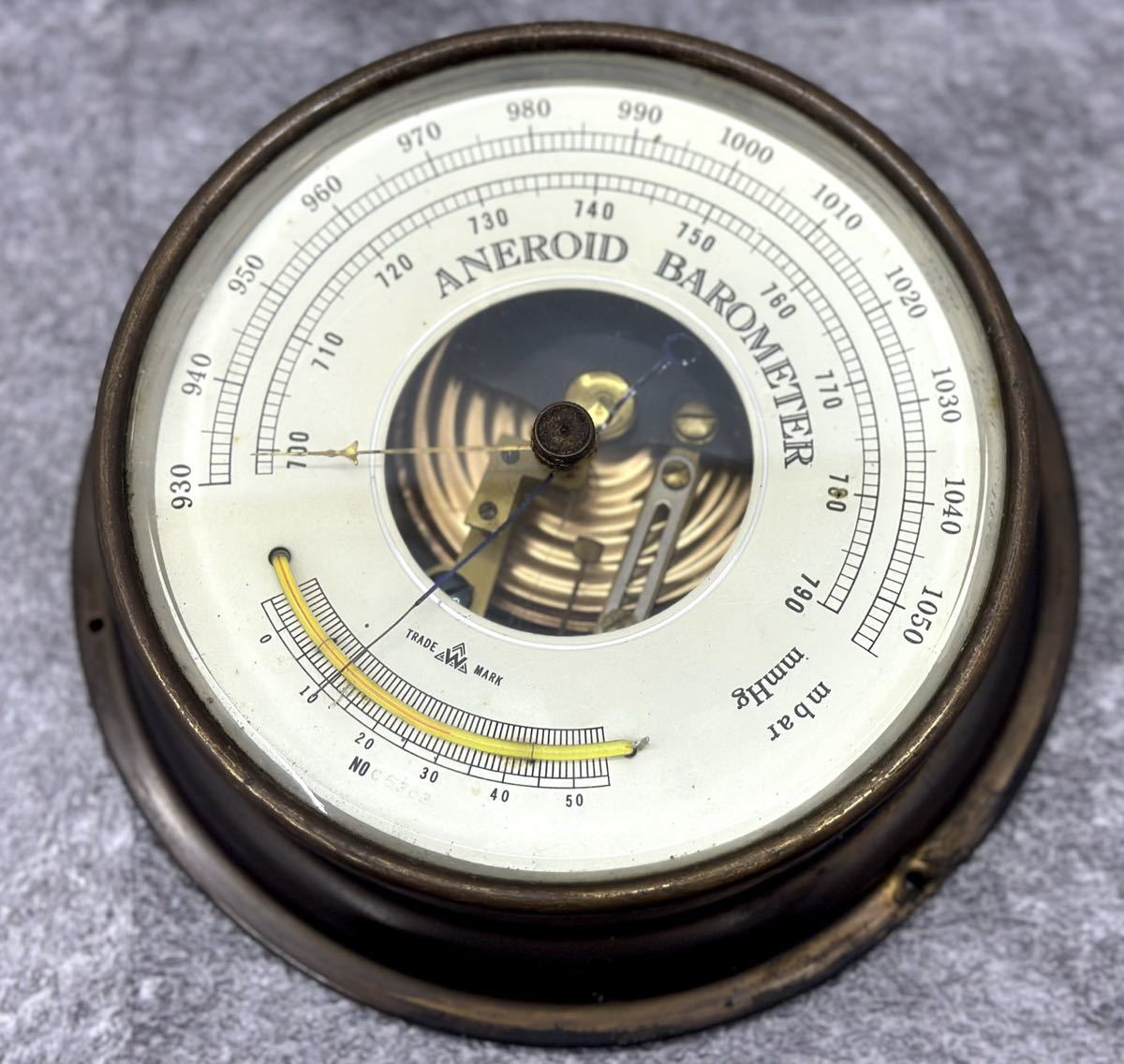 【傷や汚れあり】ANEROID BAROMETER アネロイド気圧計 アネロイドバロメーター 気圧計 温度計 兵庫県姫路市から a2 23 ...