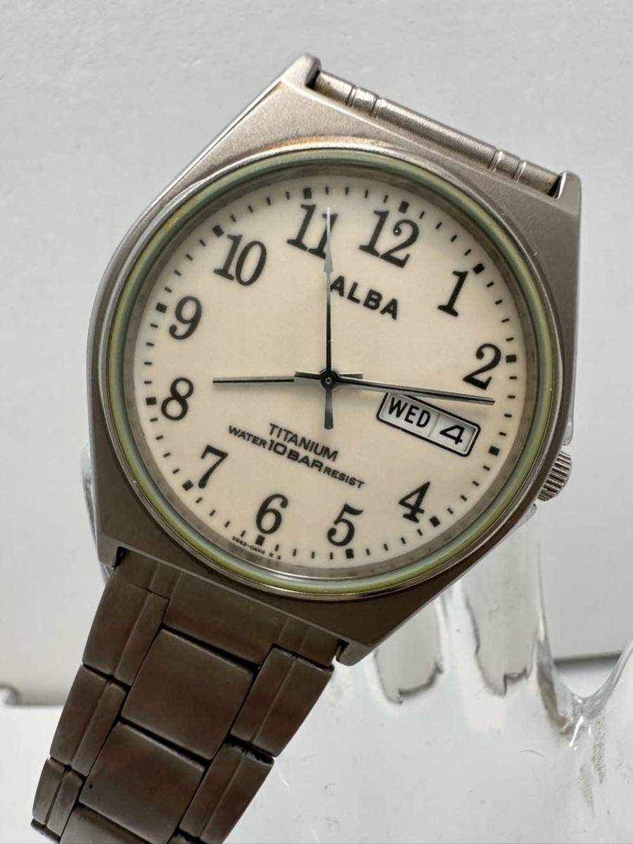 【傷や汚れあり】【SEIKO 】ALBA メンズ腕時計 クオーツ VX43-0AG0 TITANIUM 中古品 電池交換済み 稼動品 24-4 ...