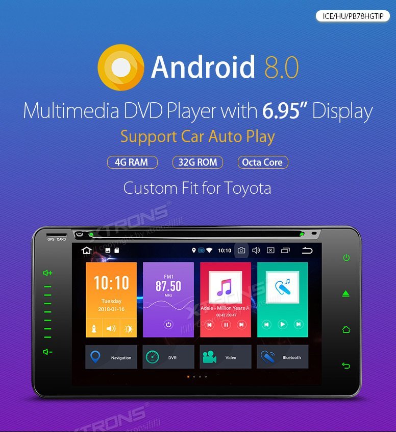 【やや傷や汚れあり】特価★展示処分品セール★ワイドコンソール対応！XTRONS 2DIN カーナビ 6.95インチ Android8.0 車載PC DVDプレーヤー Bluetooth ...