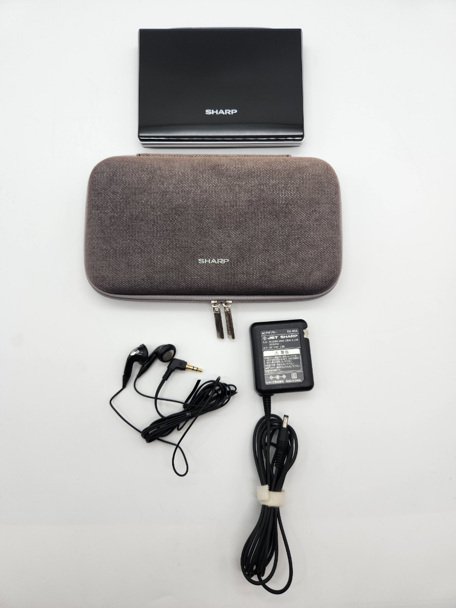 【目立った傷や汚れなし】美品 動作品 SHARP シャープ PW-AC890-B Brain ブレーン 電子辞書 エレガントブラック ACアダプタ イヤホン SDカード付属 黒 blackの ...